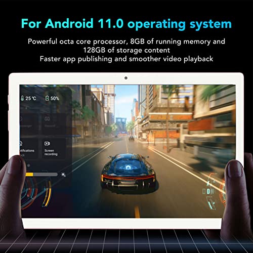 Gaming Tablet, 8800mAh 10.1 Inch Office Tablet 8GB RAM 128GB ROM for Study (US Plug)