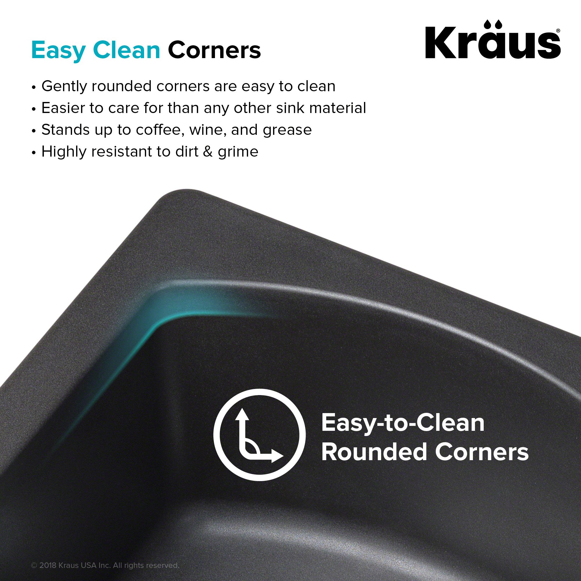 KRAUS KGD-441 Quarza 25-inch Dual Mount Single Bowl Granite Kitchen Sink in Grey