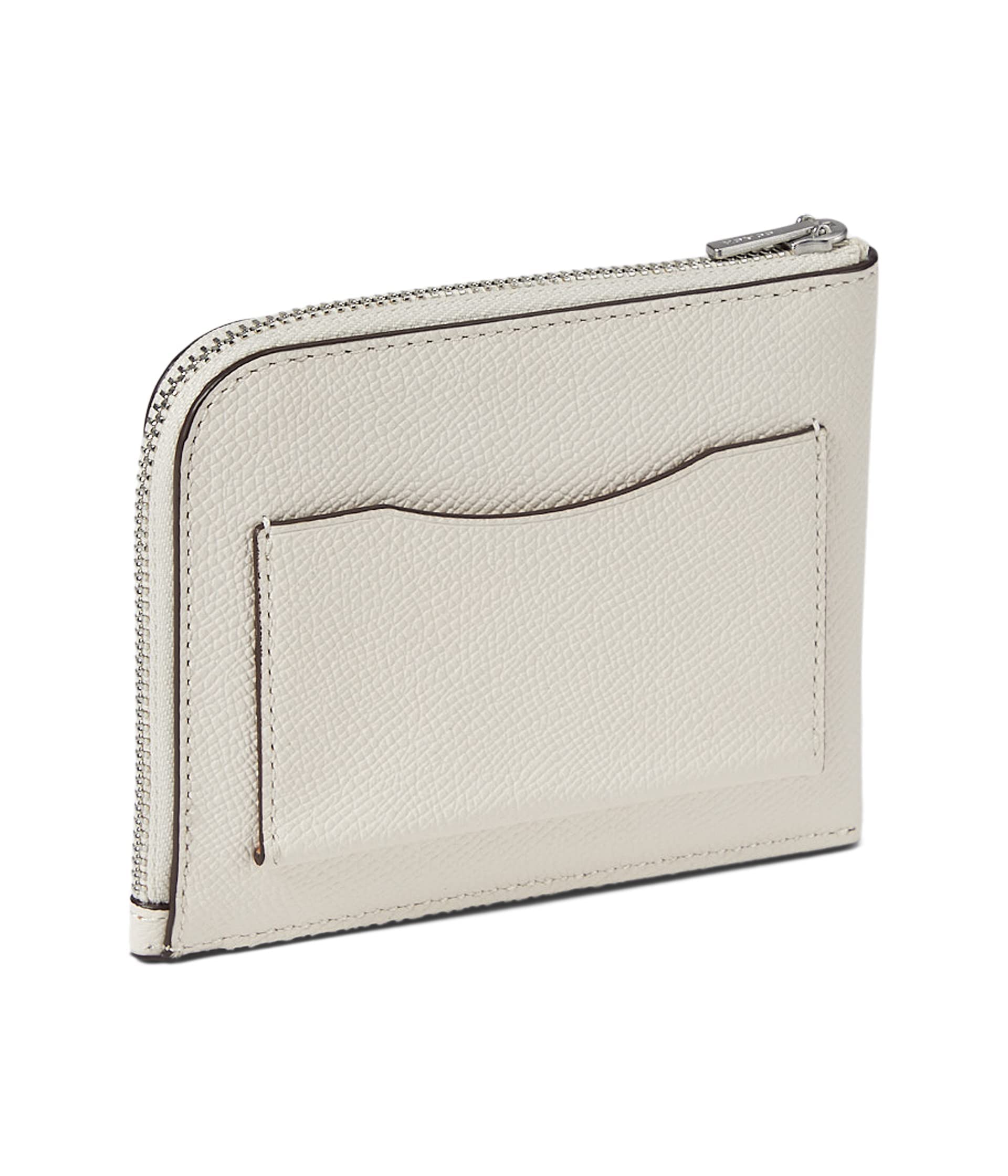 Coach 3-in-1 L-Zip Wallet in Cross Grain Leather Chalk One Size