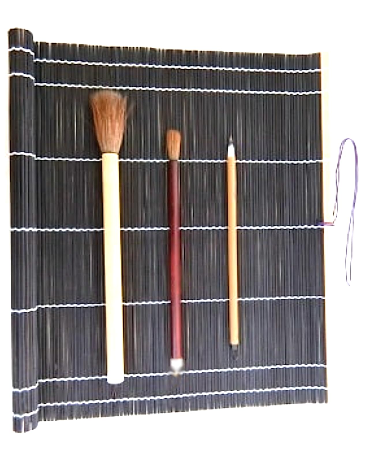 KUDOS.JP Calligraphy Brush Holder Roll-up Portable Protector, Natural Bamboo Brush Wrap - Japan Import