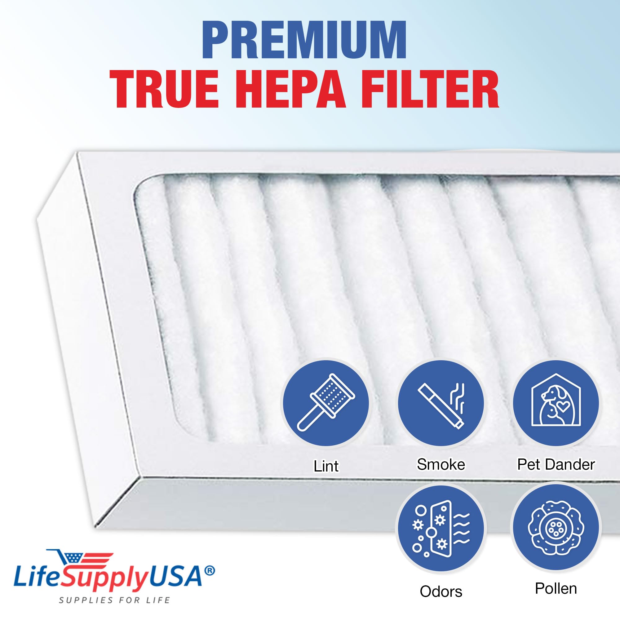 True HEPA Air Cleaner Filter Replacement 30963 Compatible with Hunter 30709, 30711, 30730, 30752, 30790, 30857, 36710 Air Cleaners by LifeSupplyUSA