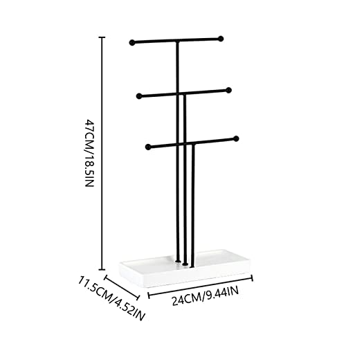Jewelry Rack 3-Layer T-Shaped Bracelet Storage Necklace Rack Wooden Base Jewelry Display Rack