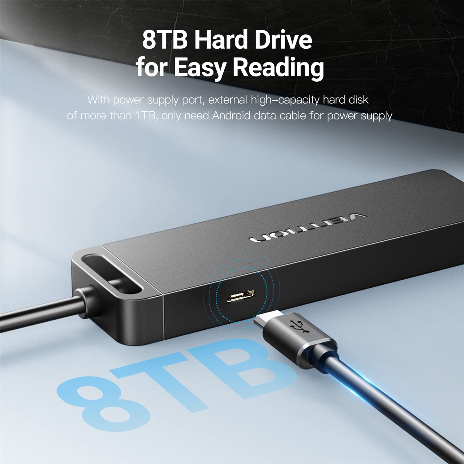 VENTION USB 3.0 Hub, 4 Ports USB Hub Ultra-Slim Data USB Hub 0.5FT Extended Cable [Charging Supported], Compatible with MacBook, Laptop, Surface Pro, PS4, PC, Flash Drive, Mobile HDD (0.15m/0.5ft)