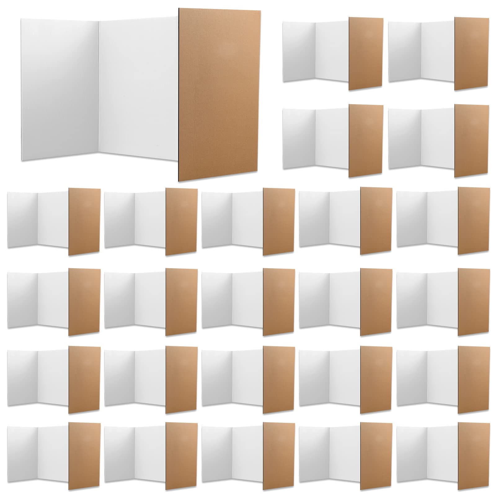 Desk Dividers Privacy Boards for Student Classroom Privacy Folders Thick Cardboard Trifold Poster Board 22.5 x 18 x 12.75'' Table Desk Privacy Panel Screen Partition School Office (24 Pcs)