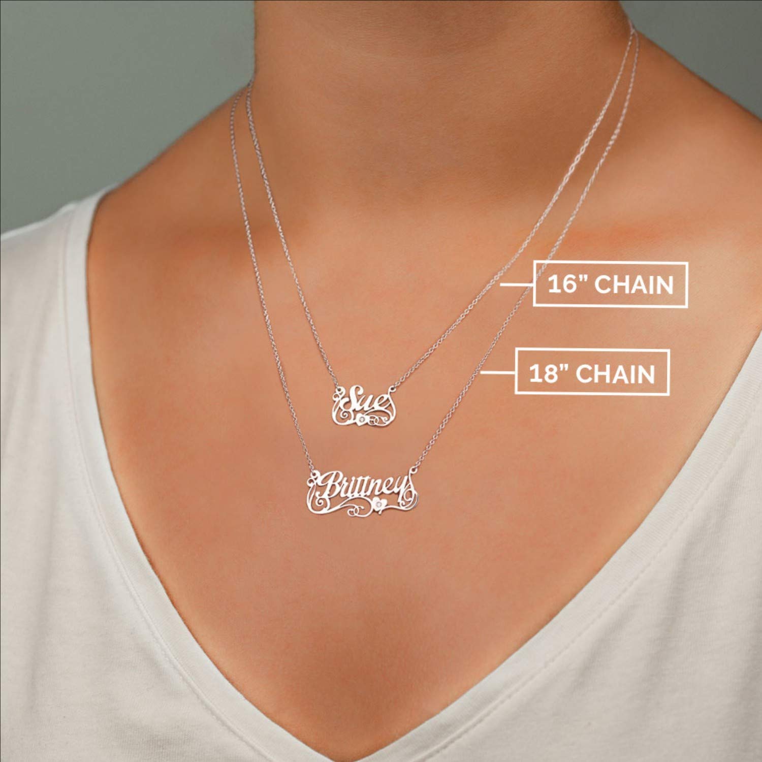 TSD 10K Yellow Gold Personalized Name Necklace with Diamond Accent by JEWLR*