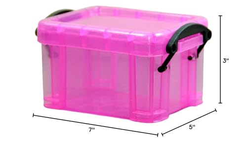 KUFptva Small Plastic Box with Locking Lid Mini Organizer Container Case for Jewelry Beads Small Crafts Items Home Organization, 8.7*6.5*5.2CM