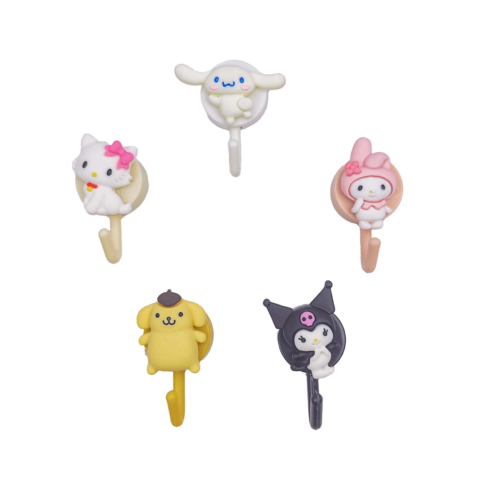 Cute Wall Hooks Self Adhesive Kawai Cartoon Animal,for Hanging,Bathroom Tower Hooks and Kitchen Hallway Sticky,Coat Hooks Robe Hook Wall Mounted(5 PCS)