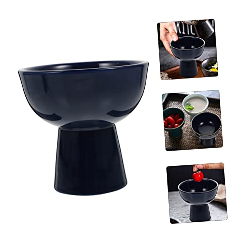 KICHOUSE Footed Dessert Cups Ice Cream Vanilla 1pc Dessert Cup Glass Decorative Bowl Trifle Bowl Small Salad Bowl Shortbread Blue Mini Ceramics Vanilla Pudding Ice Cream Cups