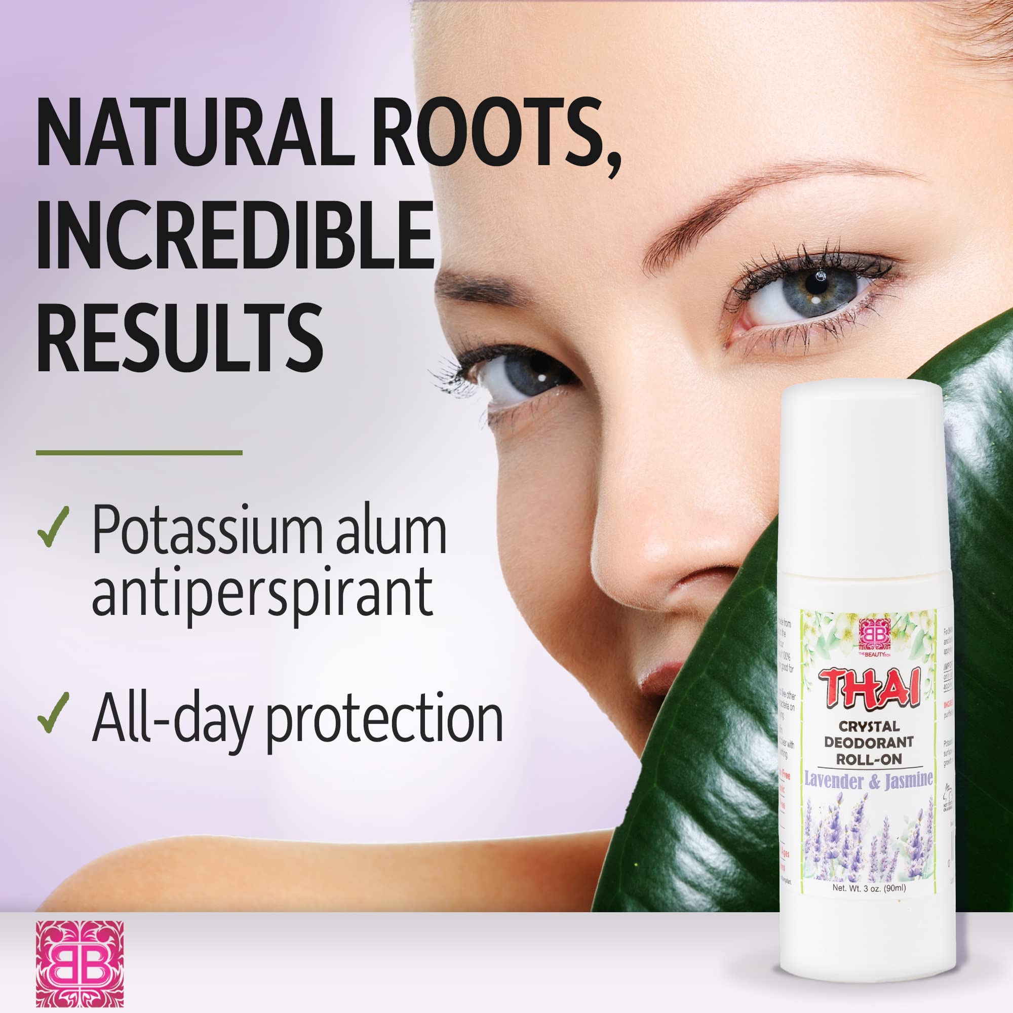 Thai Crystal Deodorant Stone Stick โ Potassium Alum All Natural Deodorant for Women & Men โ 2.125 Oz. Stick without Animal Testing or Chemicals by The Beauty Box