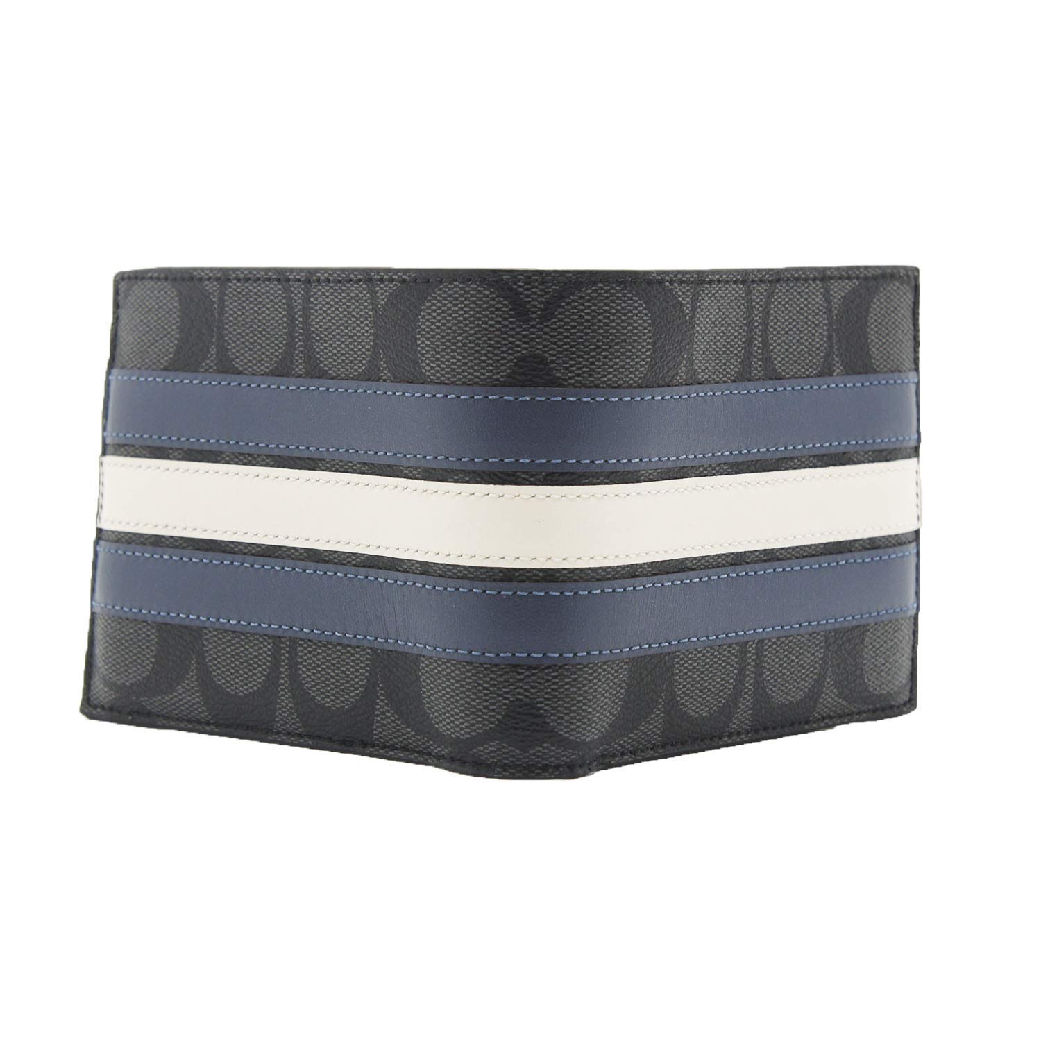 Coach Men's F26072 3-in-1 Wallet in Signature Canvas with Varsity Stripe, Black