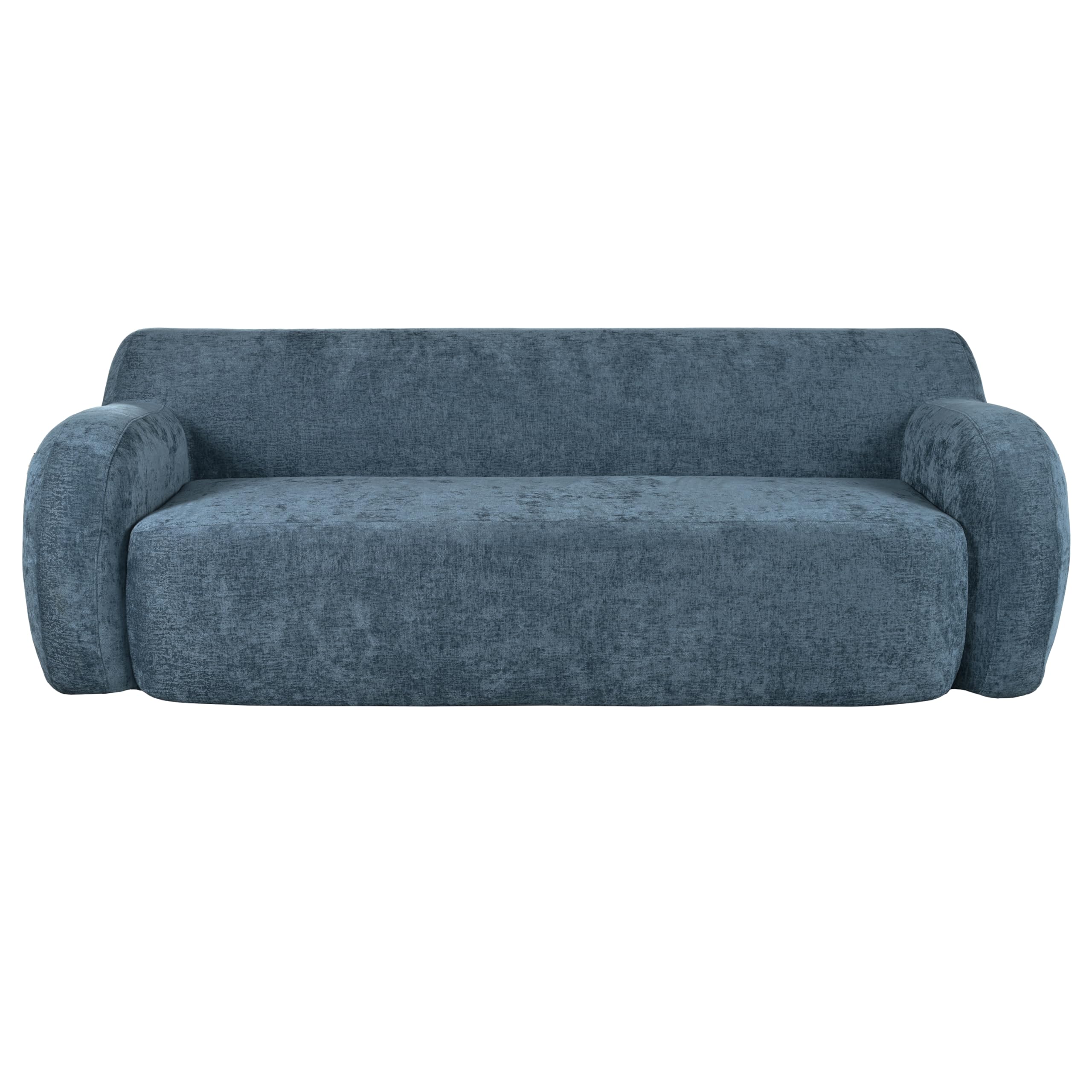 JIJIWANG 81.5'' Minimalist Curved Sofa, Modern Upholstered Curved Couch, 3-Seat Modular Casual Sofa,Couches for Living Room, Apartment, Lounge,Beige