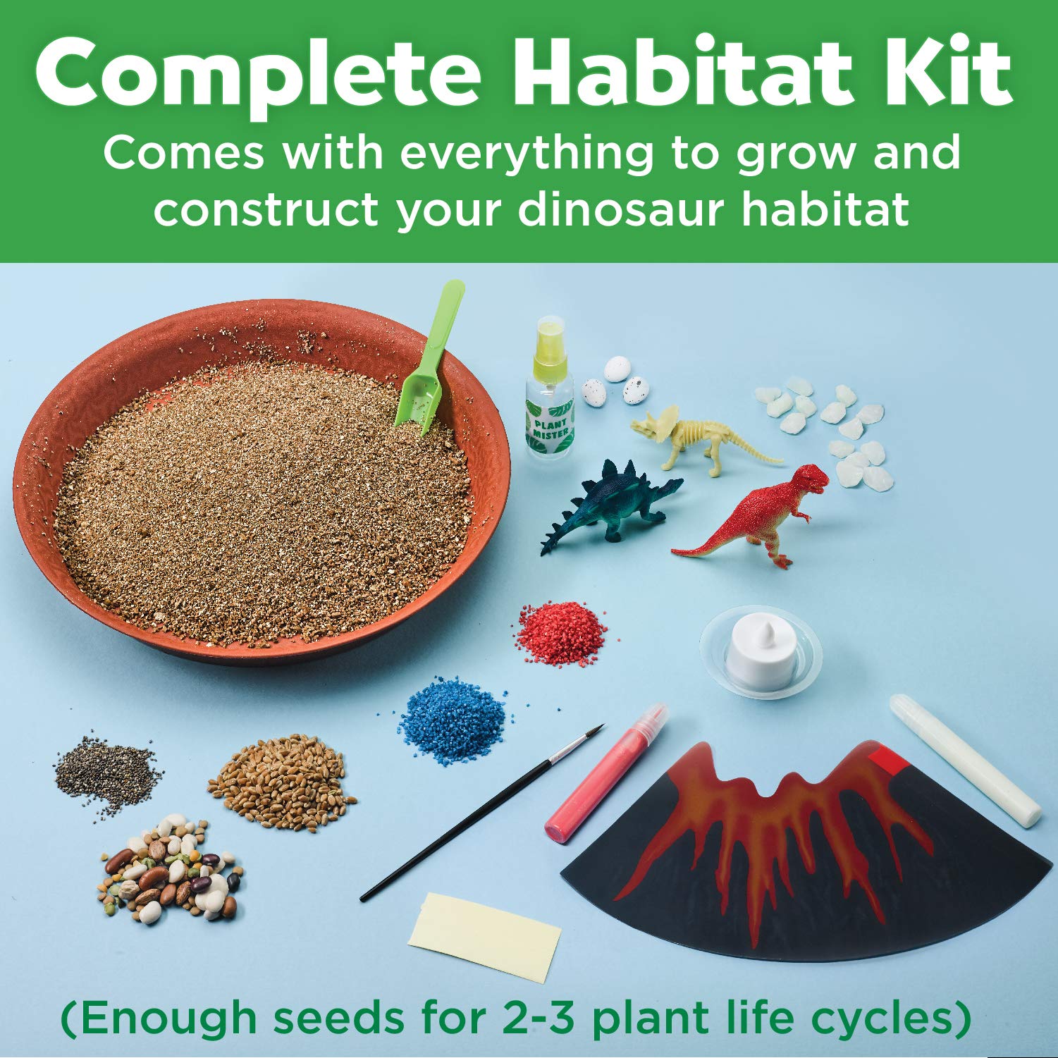Creativity for Kids Grow N’ Glow Dinosaur Habitat – Create Your Own Dino Garden Kit - Arts and Crafts for Boys and Girls