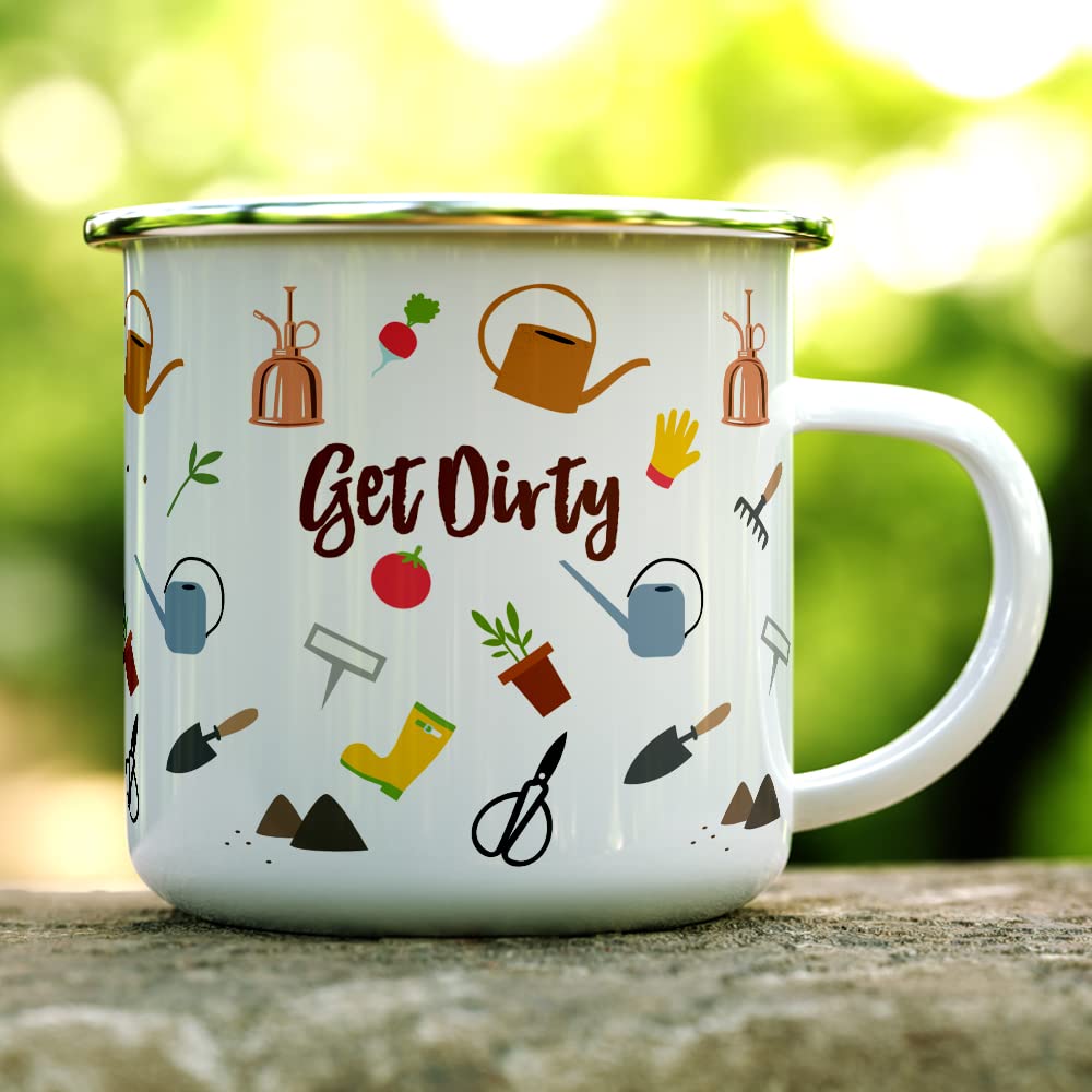 Gardening Plant Lover Campfire Coffee Mug, Houseplant Tea Camping Cup, Gardner Landscape Green Thumb Gifts (12oz)