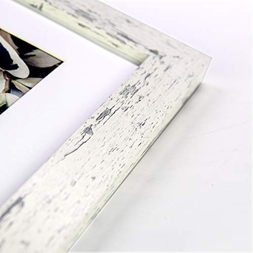 Scholartree Rustic White Wooden 11x14 Picture Frame set of 2,Display 11x14 without Mat or 8x10 with Mat,Wall Gallery Photo Frames