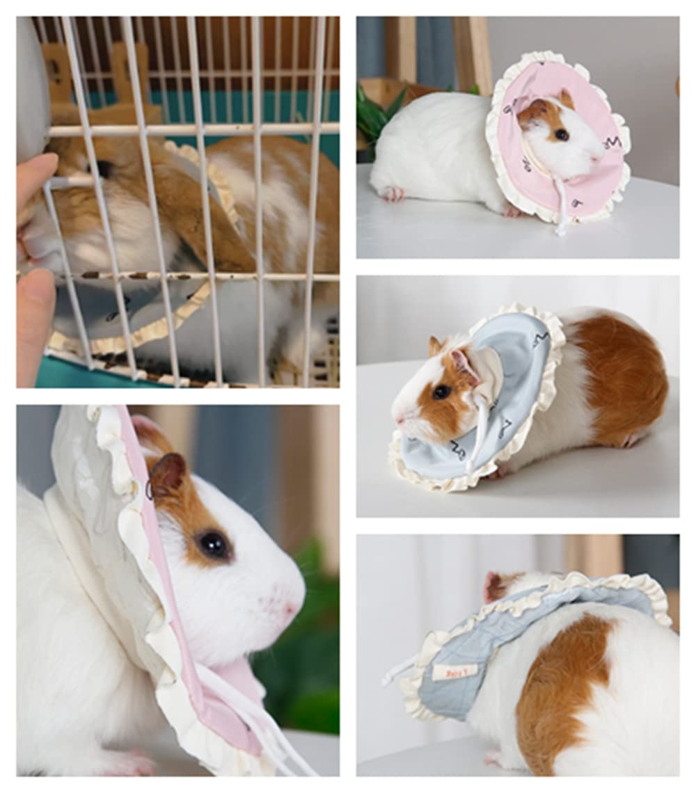 KUNBIUH Adjustable Guinea Pig Cone Pet Recovery Collar,Soft Pet Recovery Collar for Rabbits/Chinchilla/Kittens After Surgery Wound Healing,Elizabeth Neck E-Collar for Small Animals (S)