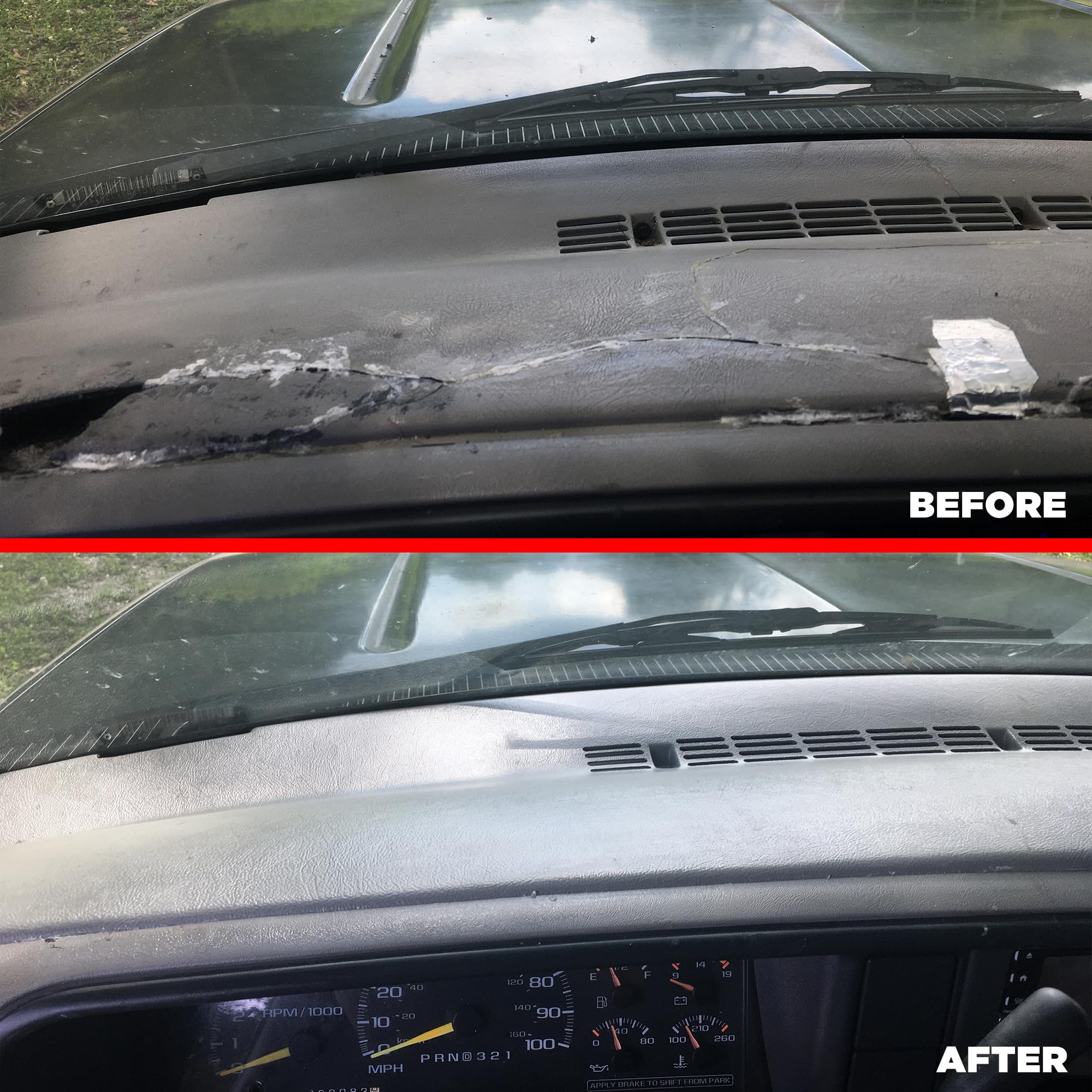 DashSkin Molded Plastic Dash Cover Compatible with 1997-2000 C1500/K1500 Tahoe Suburban Yukon & 1997-2000 Escalade in Medium Grey - Easy Cracked Dashboard Fix - Made in America