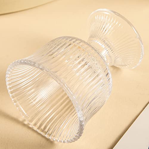 Lysenn Clear Shot Glasses Set of 8 - Elegant Vertical Stripe Tequila Glasses โ Premium Quality Espresso Shot Glass Set for Whiskey, Bourbon, Liquor, Cordial โ 1.5 oz