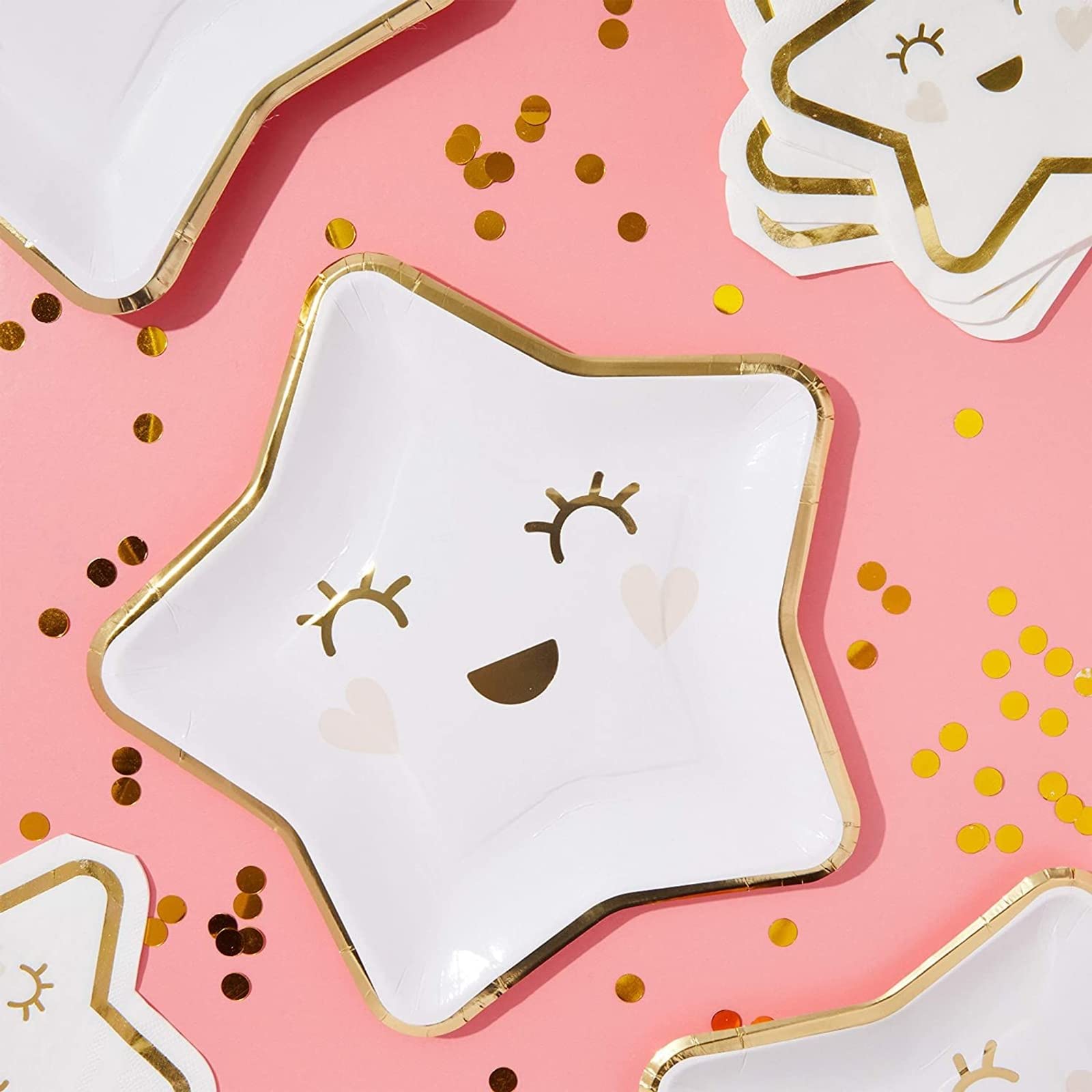 Sparkle and Bash 48-Pack Twinkle Little Star Paper Plates for Baby Shower, Gender Reveal Party (9 in)
