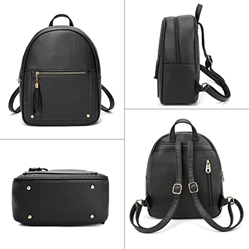 Montana West Anti Theft Backpack Purse for Women Backpack for Ladies with Secured Zipper & Tassel, MWC-104BK