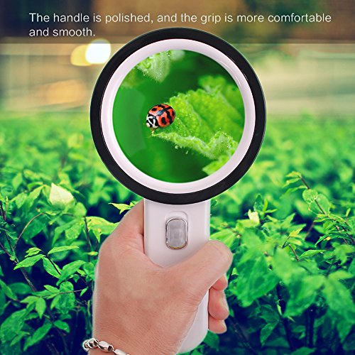 Magnifying Glass 30X, Large Magnifier with Light, LED Illuminated & Handheld, Premium High Power Magnify Glass for Reading Books, Seniors, Macular Degeneration, Stamps