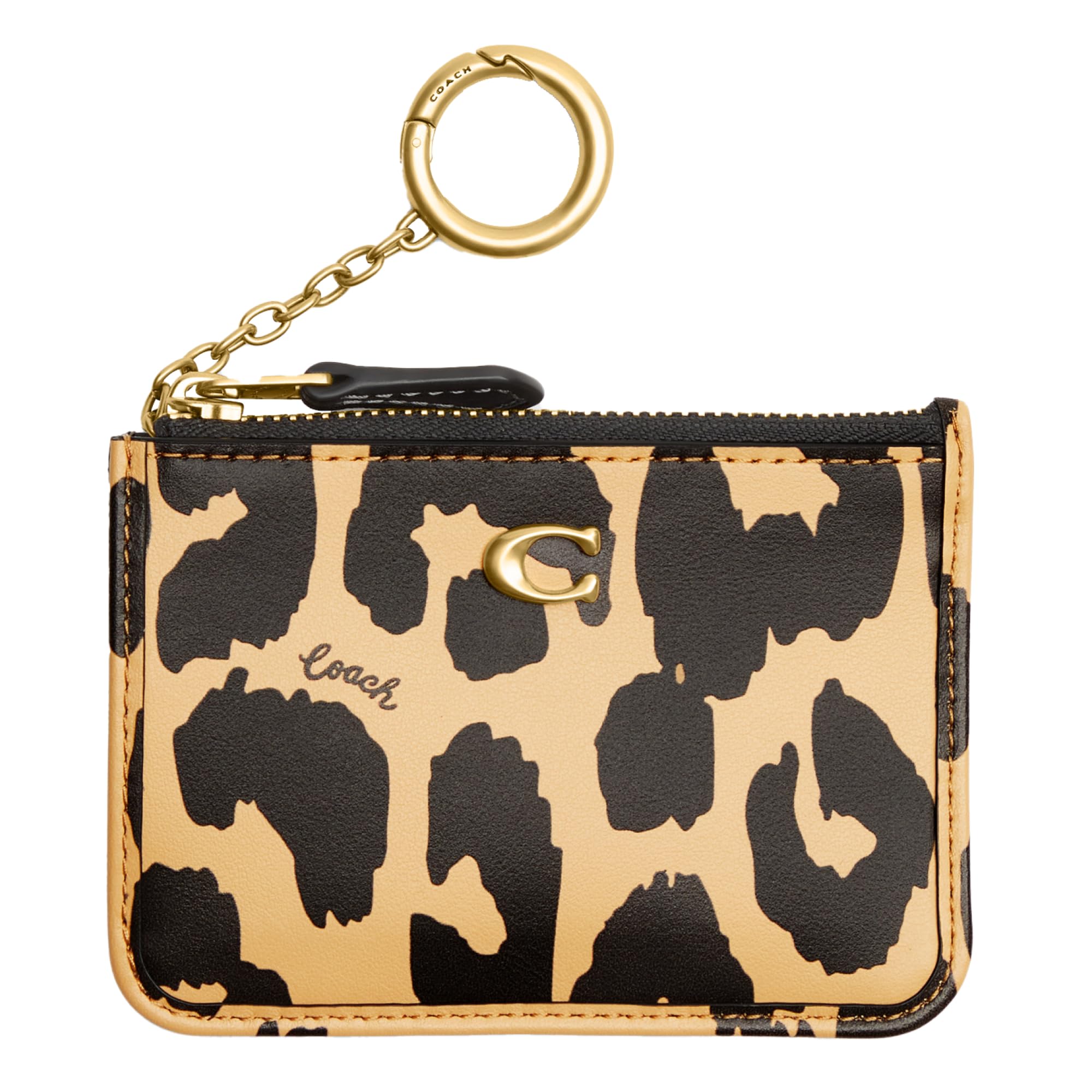 Coach Women's Leopard Printed Leather Mini ID Skinny, One Size