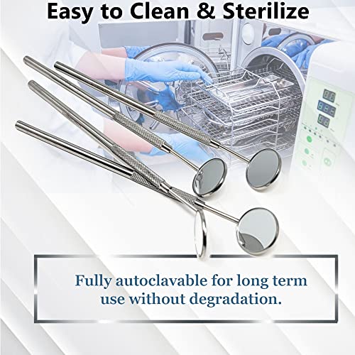 Stainless Steel Dental Mirror #5 with Handle 6.5", Dentist Tool for Teeth Cleaning Inspection