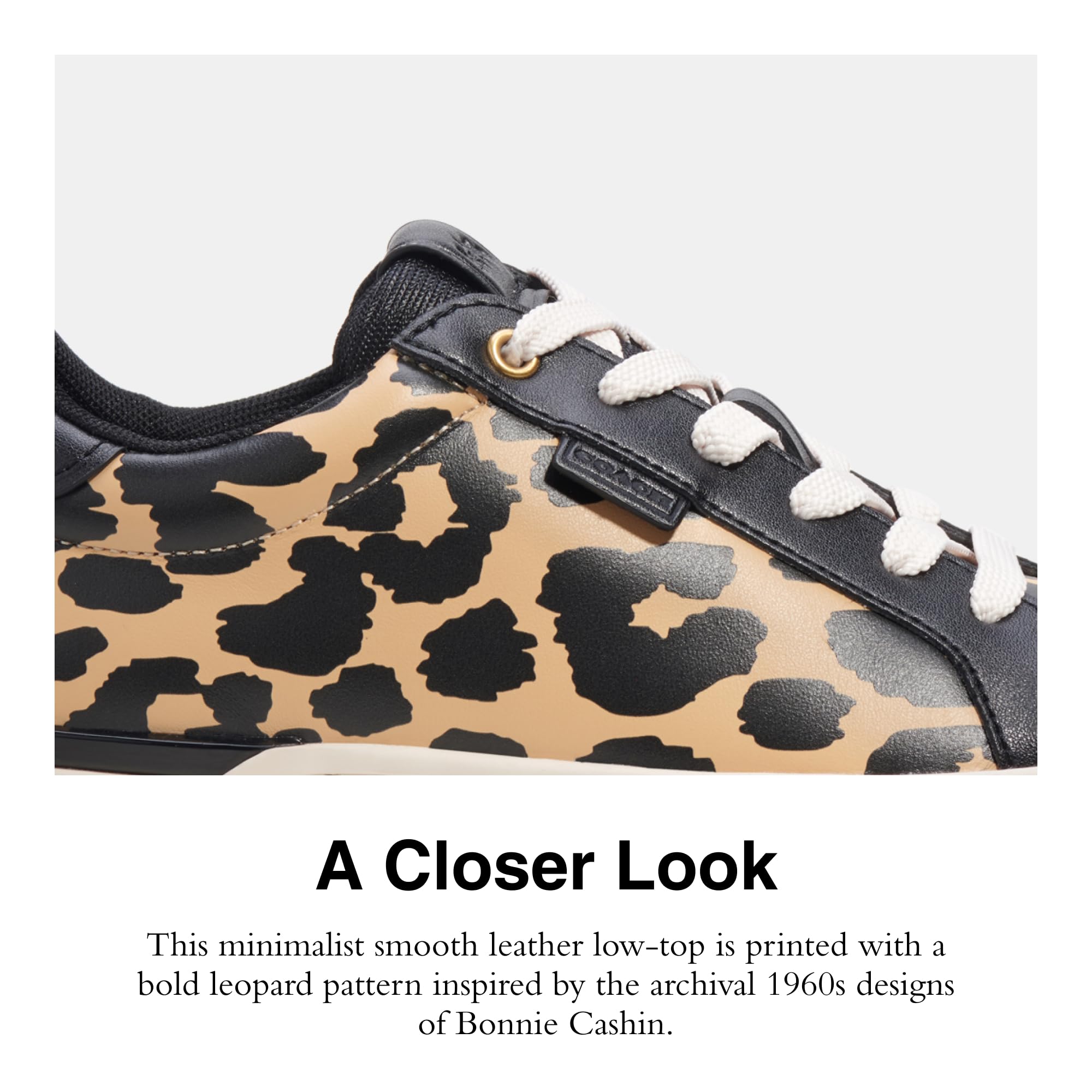 Coach Women's Lowline Printed Leather Sneaker, Leopard, 7.5
