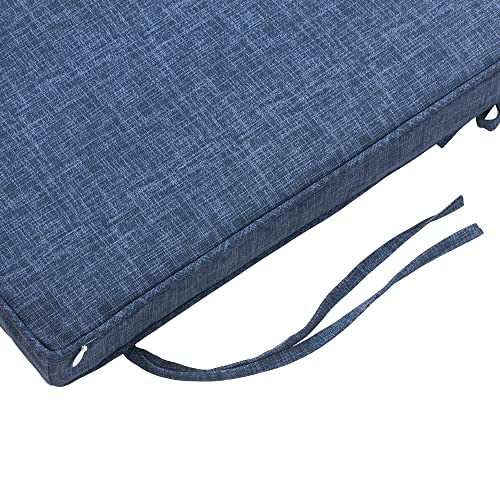 Magpie Fabrics Indoor/Outdoor Waterproof Square Corner Seat Cushion, 18" x 18" x 2.5", 2 Pack, Weather Resistant Universal Seat Cushions, for Patio Garden Dining(Navy Blue Textured)