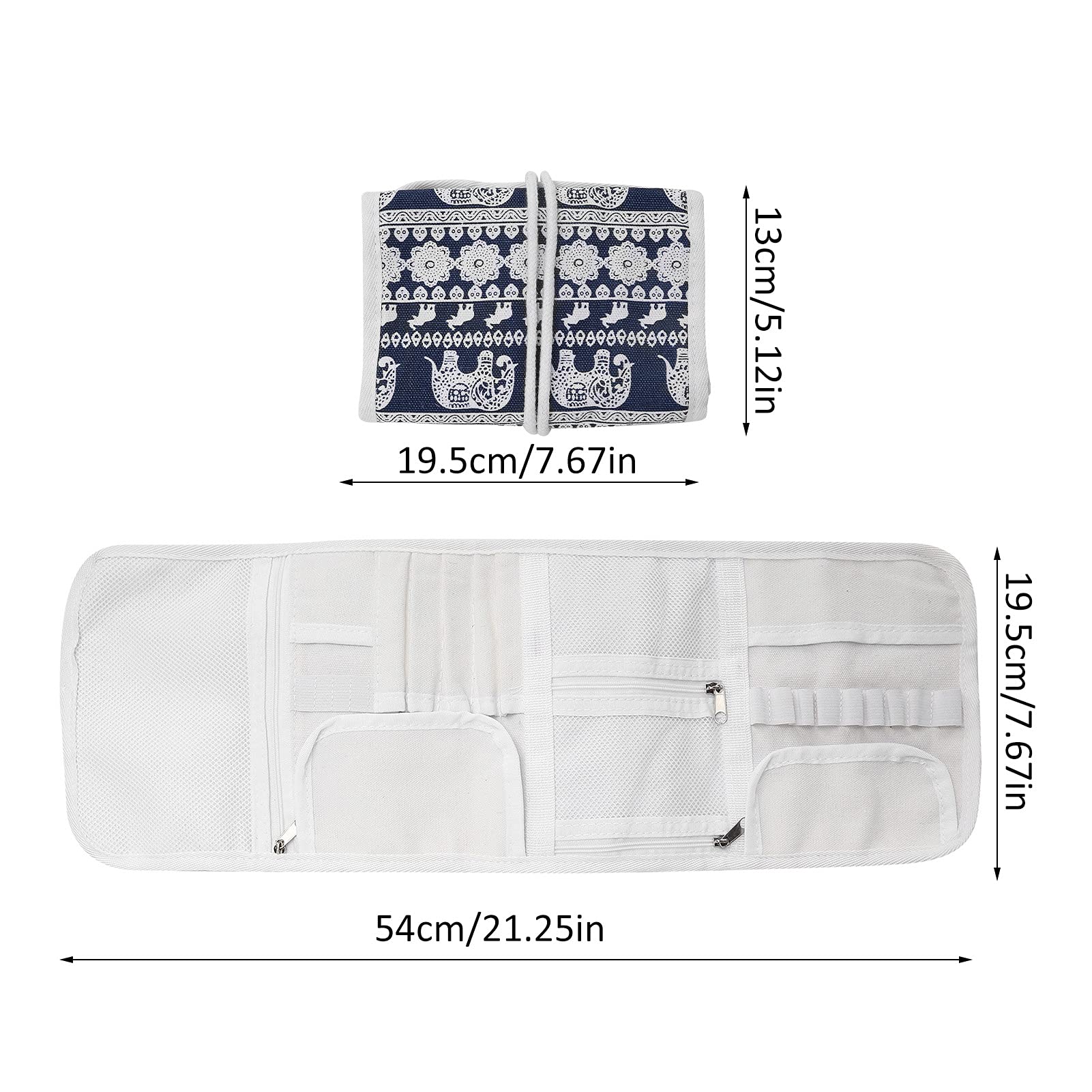 Tnfeeon Knitting Needles Case Oxford Cloth Empty Crochet Hooks Storage Bag Knitting Needle Storage Zipper Bag Household Outdoor Organizer(Elephant)