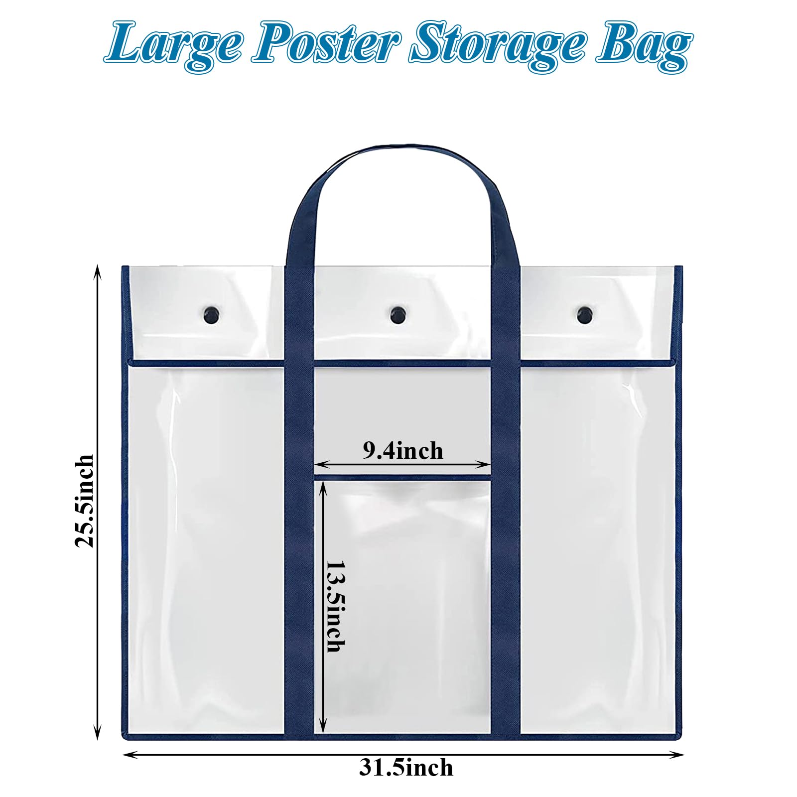 LDXDRU 5Pcs Large Poster Storage Bag, Portfolio Bag, Bulletin Board Poster Storage Bag Art Folder with Pocket for Classrooms Teachers, 30" x 25.5"