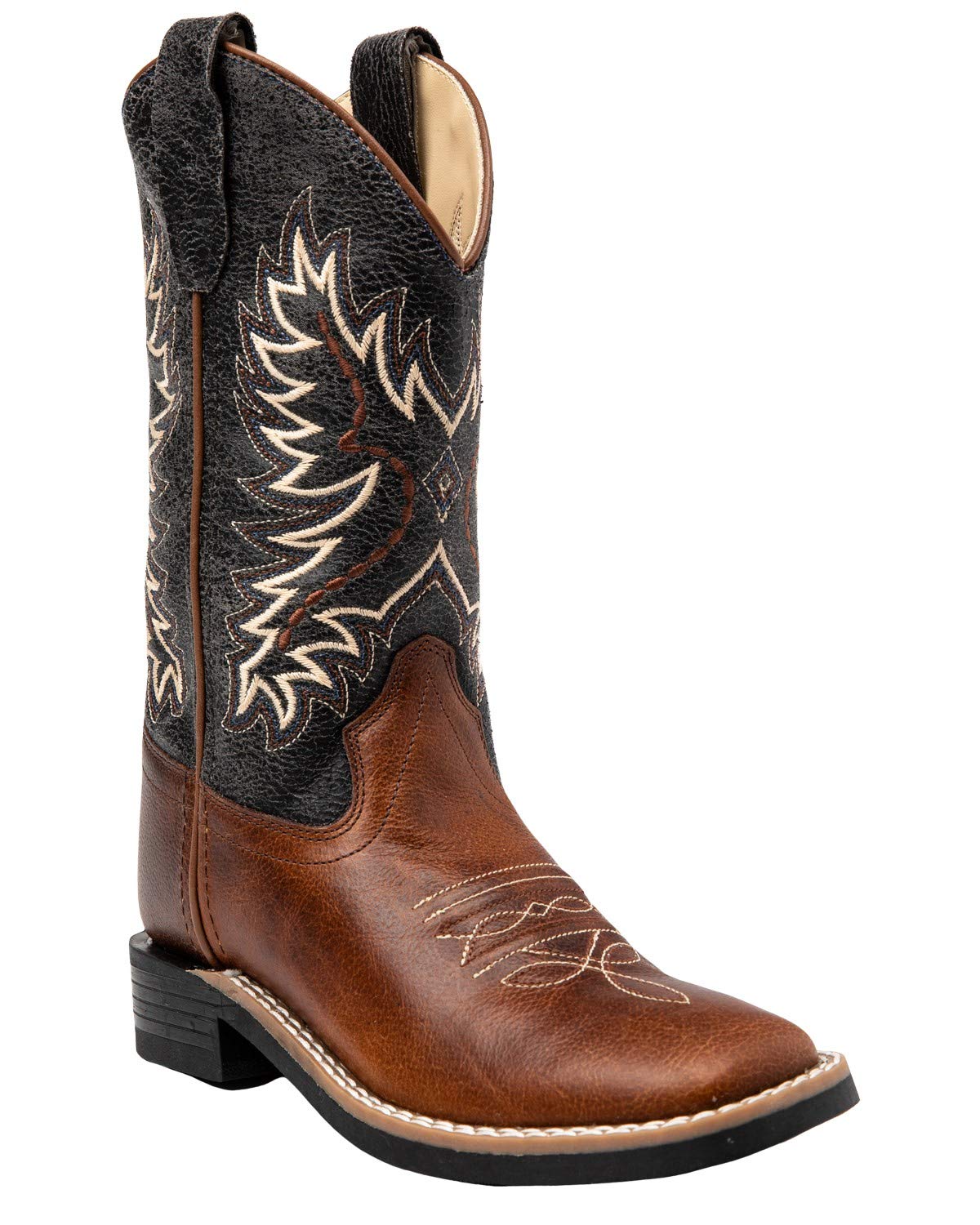 Cody James Boys' Ryder Western Boot Square Toe Brown/Blue 12 D