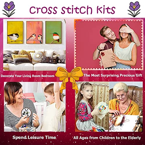 Magxvouy Beginners Cross Stitch Stamped Kits Full Range of Embroidery Starter Kits for Adults DIY 11CT Cross Stitches kit Embroidery Patterns Needlepoint Kits-Park Trail 15.7x19.7 inch
