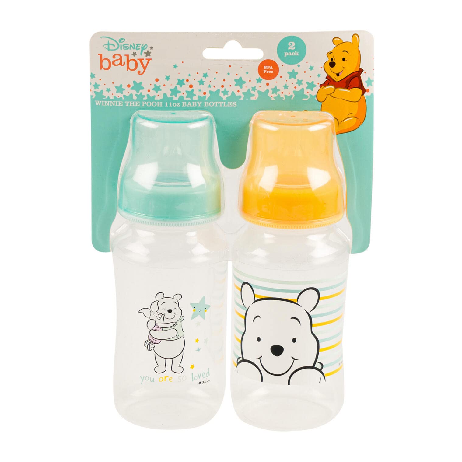 Disney Winnie The Pooh 11 OZ Bottles, 2 Pack, BPA Free, Baby Gift, FD51174