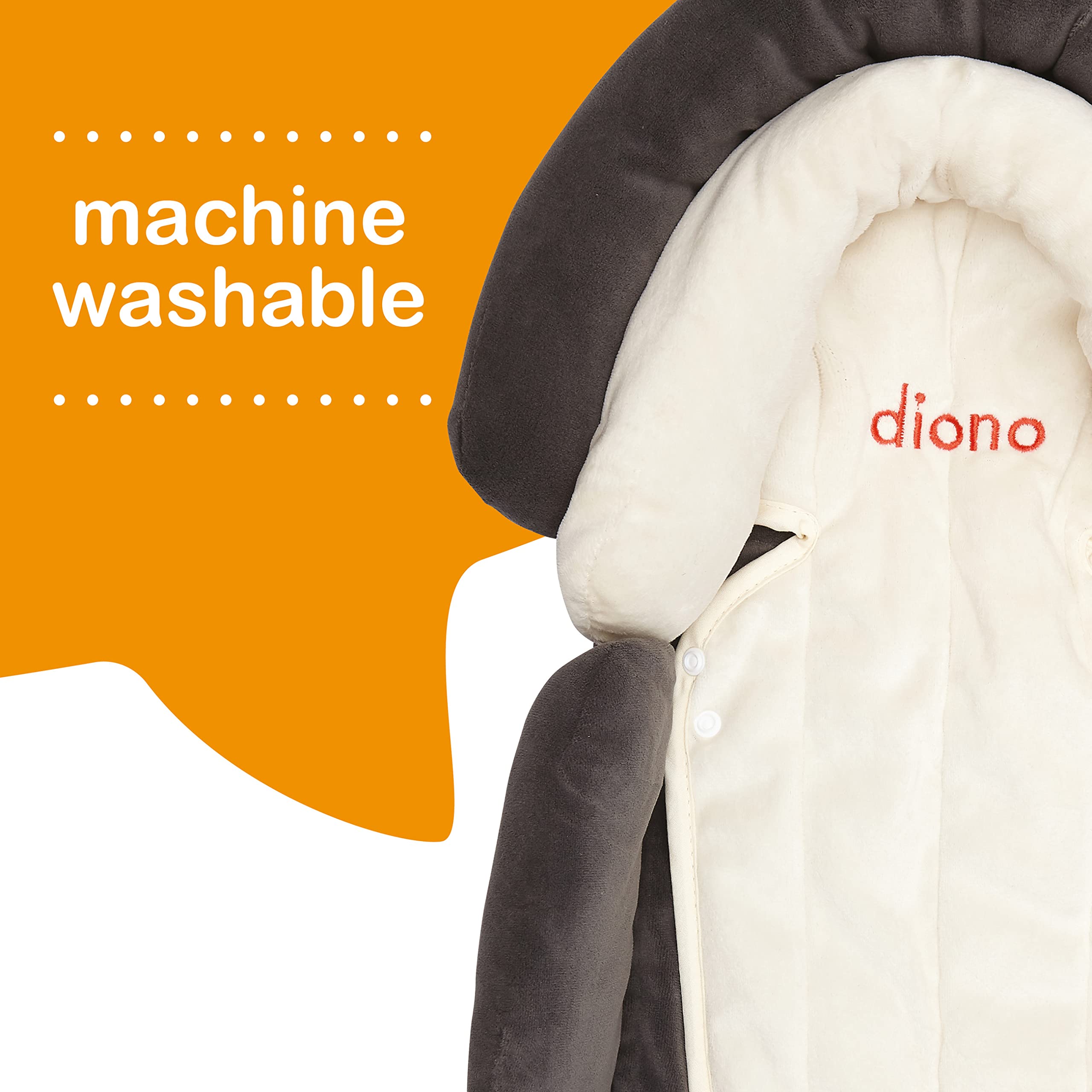 Diono Cuddle Soft Pack of 2 Baby Head Neck Body Support Pillows for Newborn Baby Super Soft Car Seat Insert Cushion, Perfect for Infant Car Seats, Convertible Car Seats, Strollers, Gray