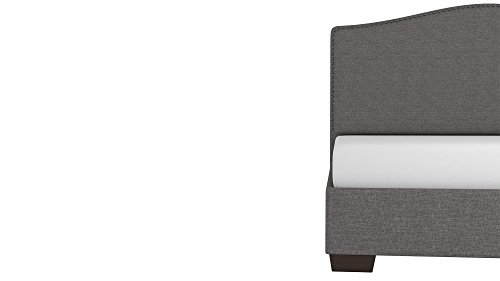DHP Gavin Upholstered Bed with Nailhead Trim and Wood Slat Support System, King Size, Grey Linen
