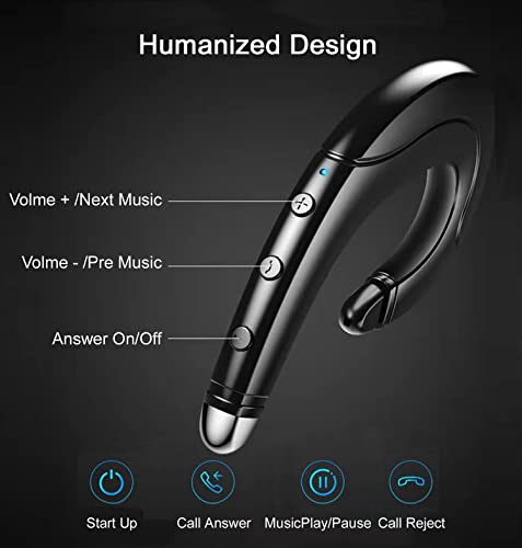 MAXIAEON TWS Ear Hook Bluetooth Wireless Headphones, Non Ear Plug Bluetooth Headset with Microphone, Stereo Sound Earphones Painless Wearing Sport Earphones for Smartphones (TWS Headset(Black))