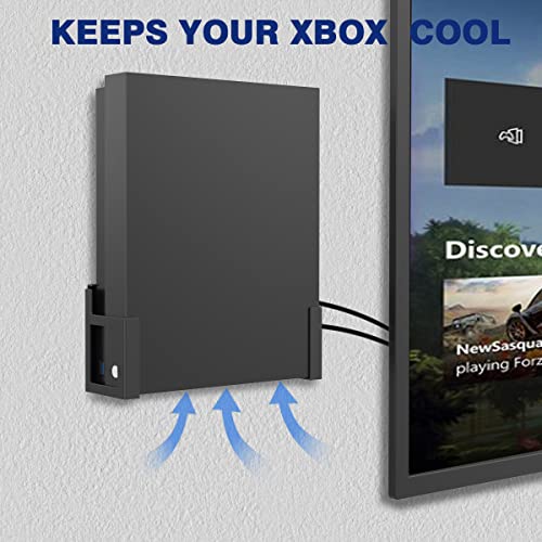Monzlteck Wall Mount for Xbox One X (Not Fit for One Original),All Metal Vertical Hanging On Wall with Power Botton Left/Right,Wall Shelf Bracket for X1X