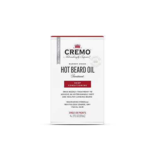 Cremo Hot Beard Oil - Deep Conditioning Beard Softener, Nourishing Formula, 4 pc