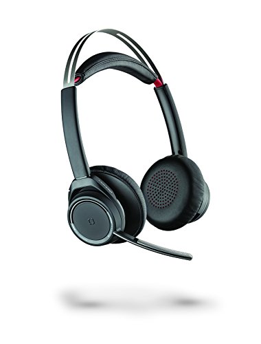 Plantronics - Voyager Focus UC (Poly) - Bluetooth Dual-Ear (Stereo) Headset with Boom Mic - USB-A Compatible with PC and/or Mac - Active Noise Canceling - Works with Teams (Certified), Zoom & more