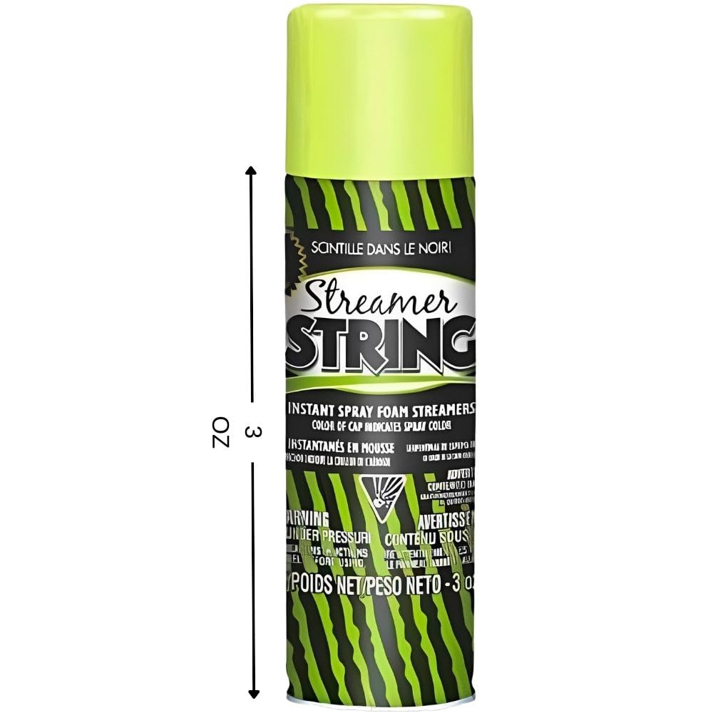 Neon Blast Glow-In-The-Dark Streamer String - 3 oz. (1 Piece) - Fun Party Essential for Raves, Birthdays, Pranks, and Events