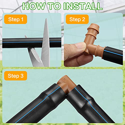 JAYEE 25 Pack Drip Irrigation Barbed Elbow Fittings (17mm) for 1/2" Drip Hose(0.600”ID) ,Sprinkler Tubing Connector for Drip System