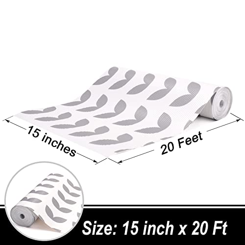 Shelf Liner, Cabinet Liner, 15 Inch x 20 FT, Plastic Shelf Liners for Kitchen Cabinets, Non Adhesive Kitchen Drawer Cabinet Liner for Pantry/Wire Shelves/Fridge/Drawer/Dresser
