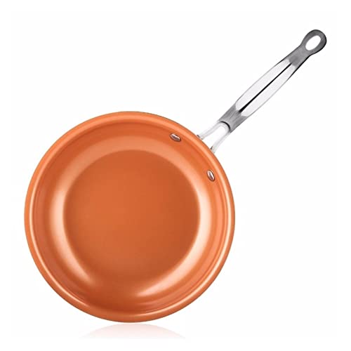 DHTDVD Nonstick Copper Skillet with Ceramic Coating Induction Cooking Skillet Oven Dishwasher-Safe Stew Pot