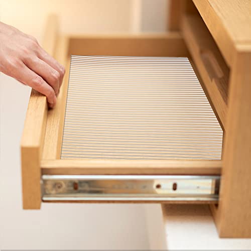 Shelf Liners for Kitchen Cabinets 11 Inch Wide X 20 Ft Non Adhesive Cabinet Drawer Liners Non Slip Clear Waterproof Closet Wire Pantry Shelves Liner Fridge Cupboard Mat for Kitchen Bathroom