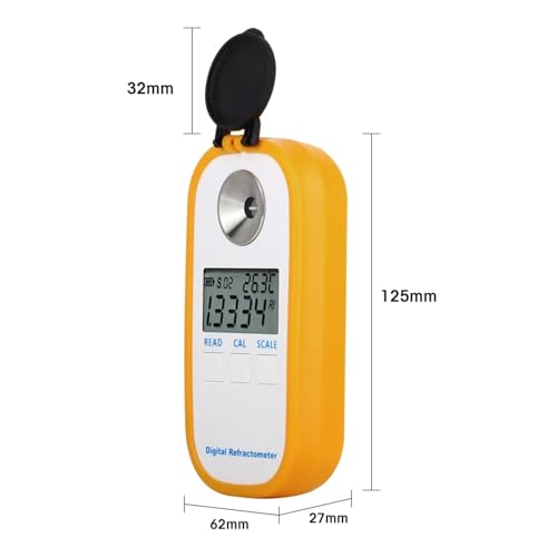 KYKYK Refractometer, Auto Refractometer Digital Beer Refractometer Wort Hydrometer Brix 50% Alcohol Concentration Meter Wine Alcohol Teste for Fruit, Homebrewing, Juice, Vegetables