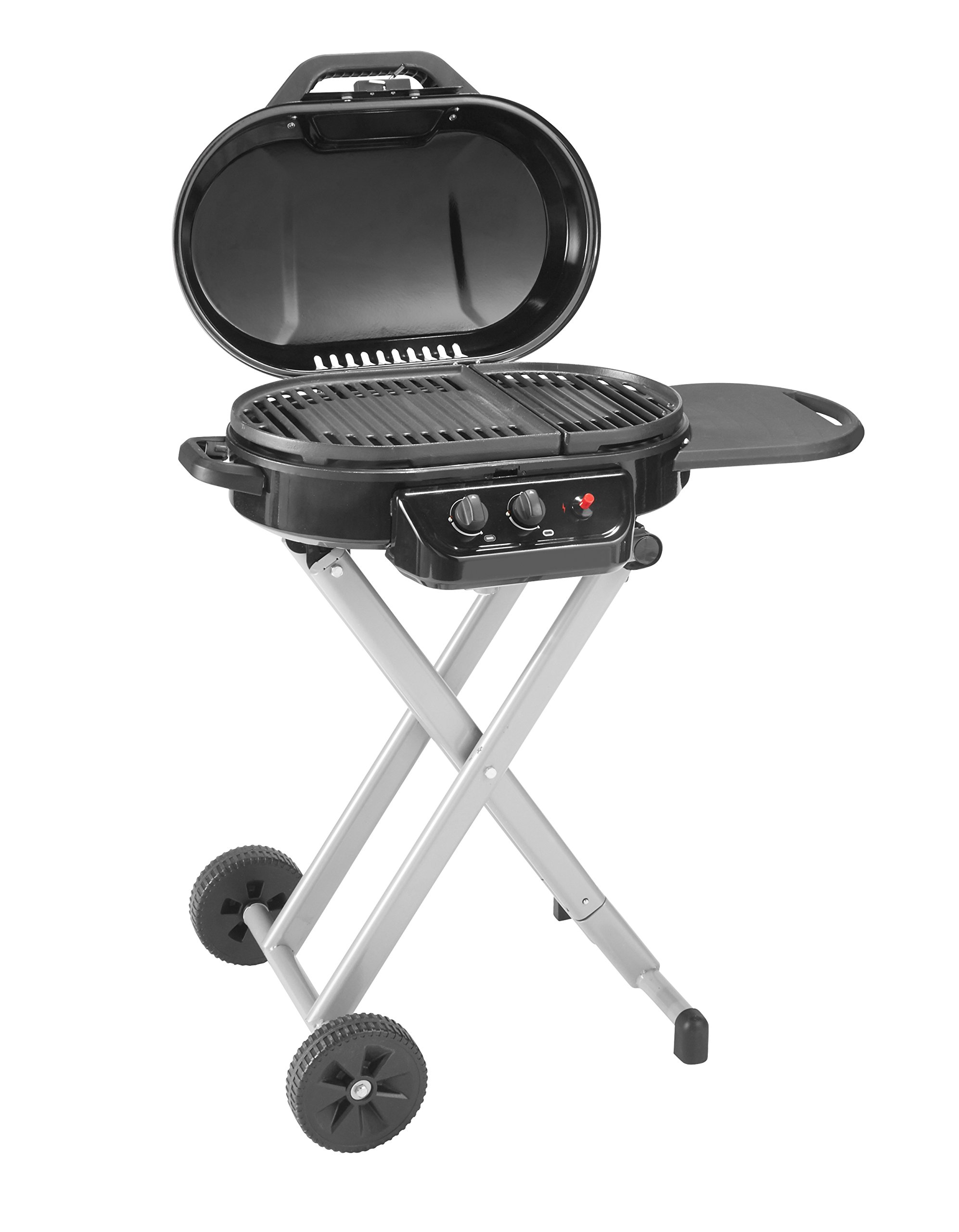 Coleman RoadTrip 225 Portable Propane Grill + Cast Iron Griddle and Grill Grate Accessory