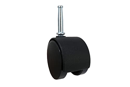 Shepherd Hardware 9418 2-Inch Office Chair Caster, Twin Wheel, 5/16-Inch Stem Diameter, 75-lb Load Capacity, 2-Pack, Black