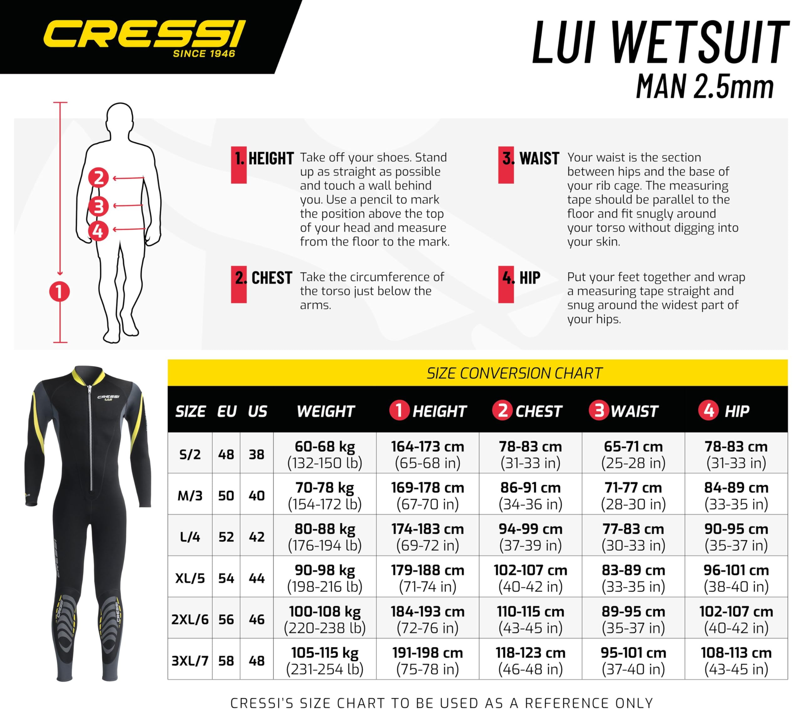 Cressi Bahia Man 2.5mm, 7/XXXL