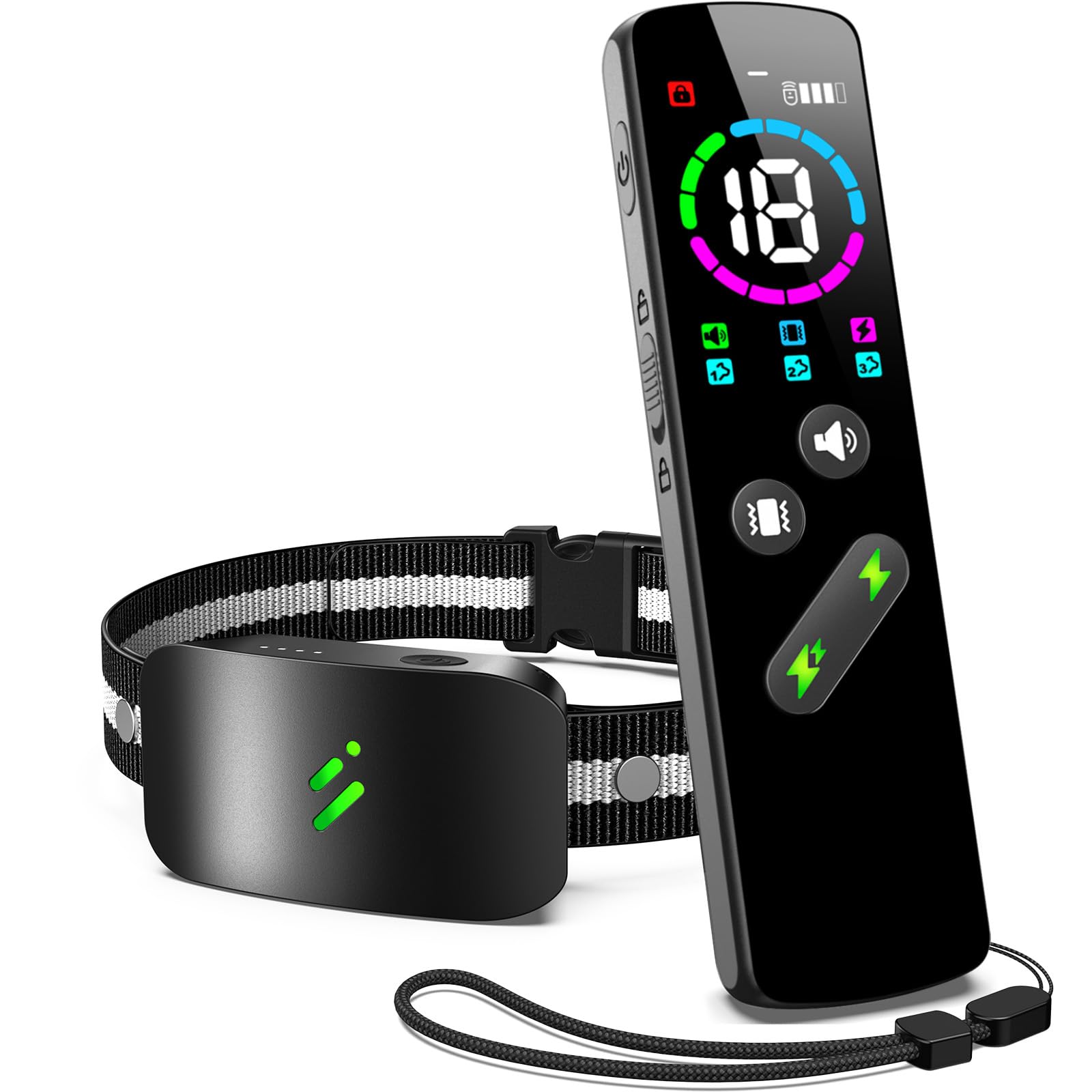 PFIXV Dog Shock Collar with 10 Levels Beep, 2680FT 4 Modes Electric Dog Training Collar with Remote, Waterproof E Collar Dog Shocker for Large Medium Dogs (8-120Lbs) Black