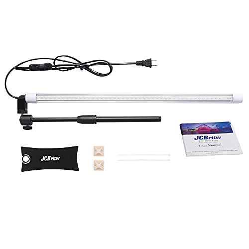 JCBritw Desktop LED Grow Light Bar T8 2ft Plant Growing Lamp on Stand for Indoor Plants White Full Spectrum Adjustable Tabletop Plant Light for Seed Starting, Seedlings, Veg, Flower